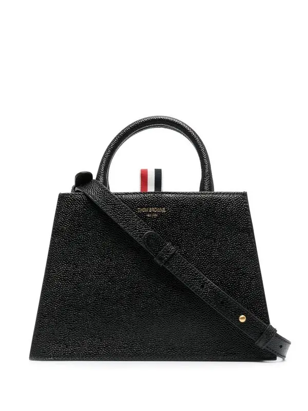 Thom Browne Logo-print Grained Leather Tote