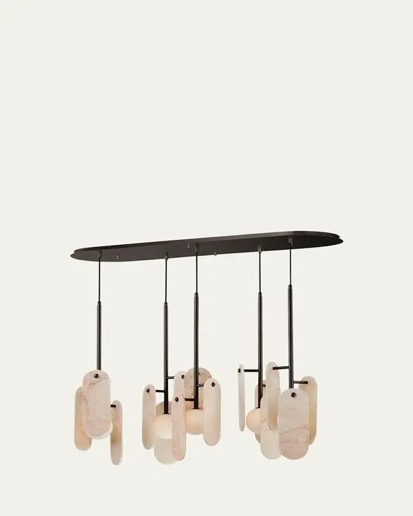 Studio M X Nina Magon Design From Megalith 5-light Pendant Onyx - Rose Jade