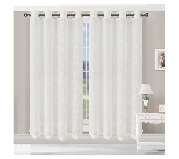 SUPERIOR Bohemian Scroll Sheer Curtain Panel Se T, 42' X 63