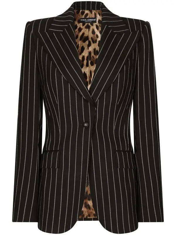 Dolce & Gabbana Turlington Pinstripe Single-breasted Blazer - Black