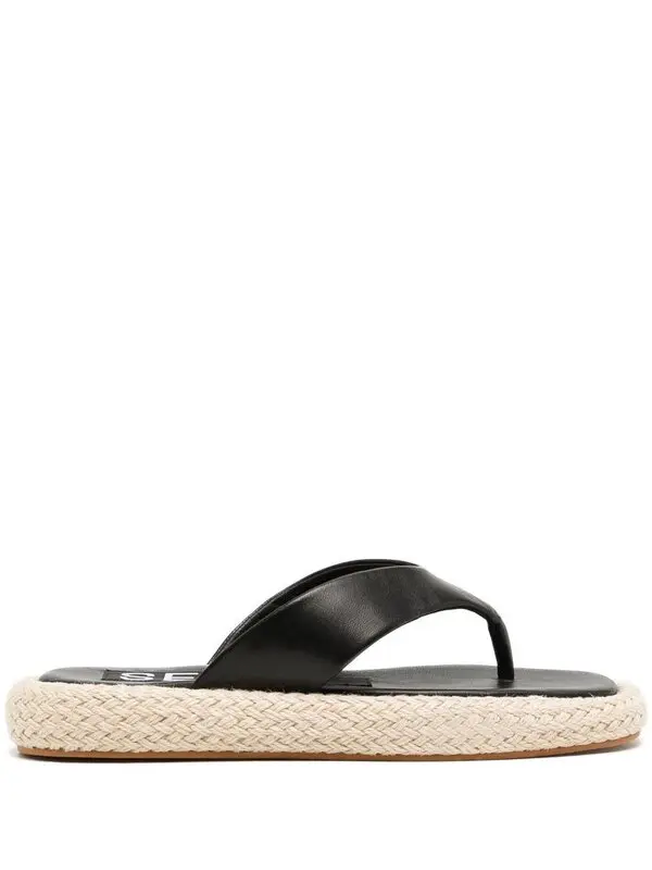 Senso Bianca Braided-sole Sandals - Black