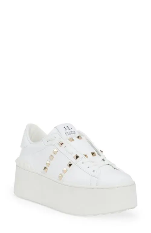 Valentino Garavani Open Untitled Rockstud Platform Sneakers - 0bo Bianco