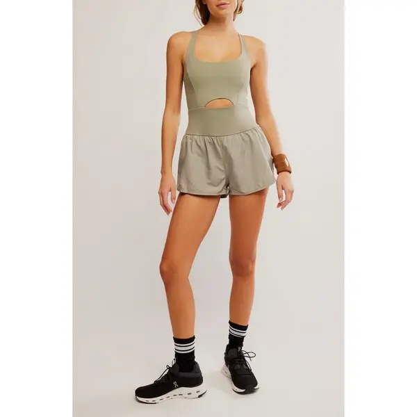 Free People Righteous Runsie Romper - Sage Stone