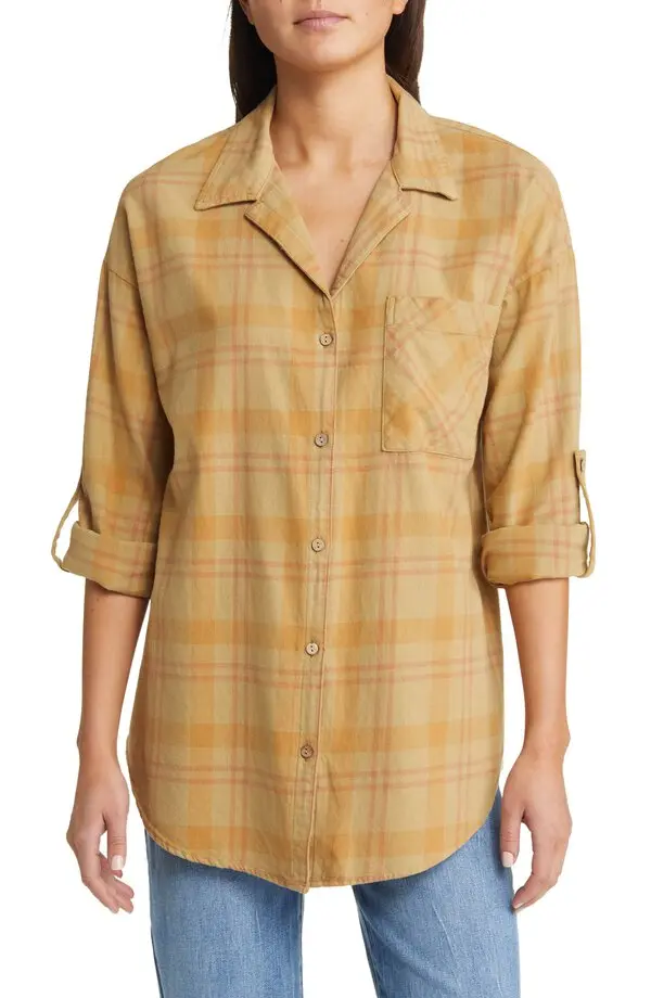 Rip Curl Koko Plaid Flannel Shirt - Mid Beige | Editorialist