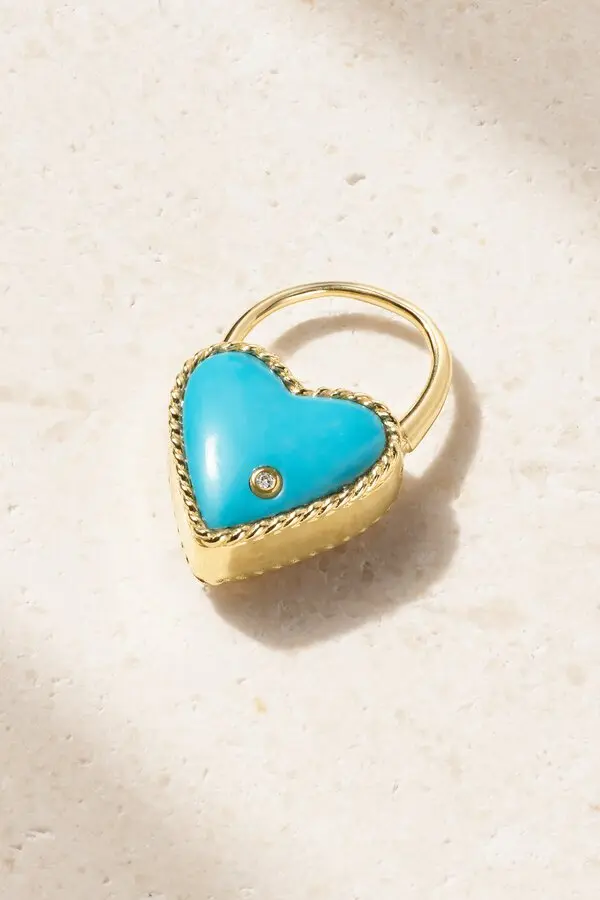 Yvonne Léon 9-karat Turquoise And Diamond Single Earring - Gold