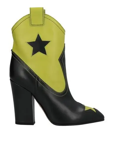 Elisabetta Franchi Leather Cowboy Ankle Boots - Black
