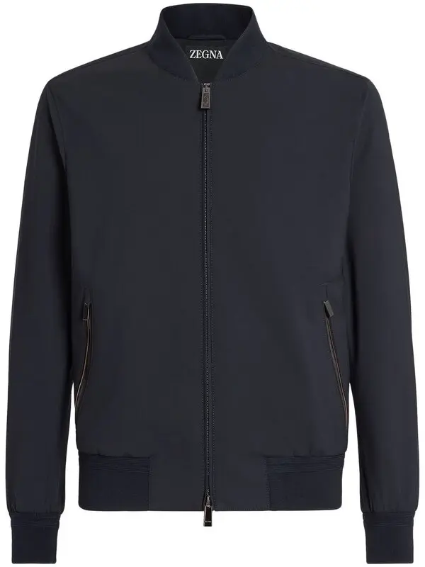 Zegna Trofeo Elements Wool Bomber Jacket - Blue
