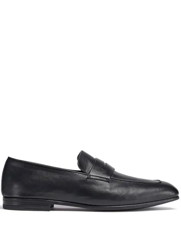 Zegna L'asola Leather Loafers - Black