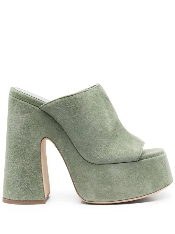 VIC MATIE 140mm Suede Sandals - Green
