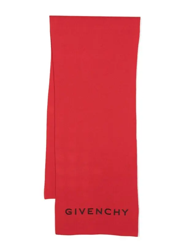 Givenchy Intarsia-knit Logo Scarf - Red