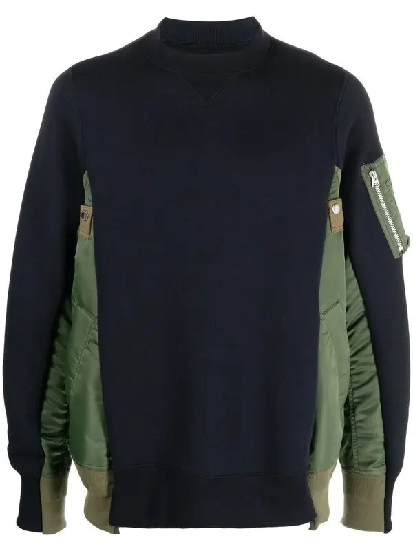 Sacai Patchwork Crew Neck Sweatshirt