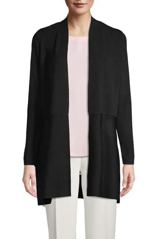 Anne Klein Peplum Knit Cardigan - Anne Black