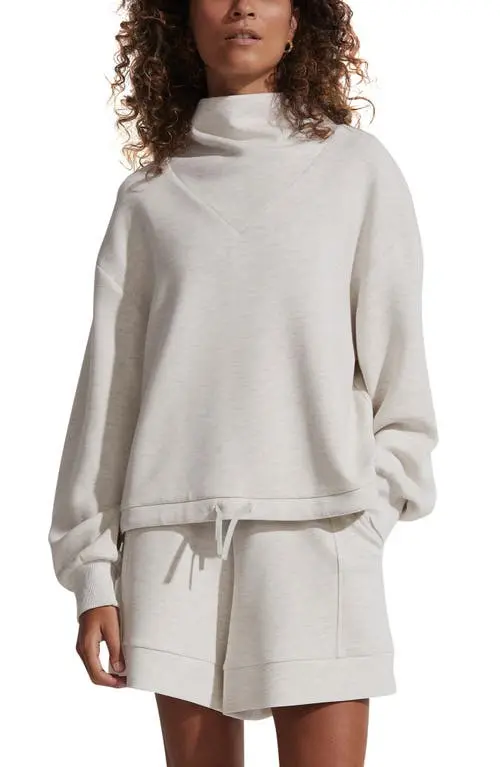 Varley Betsy Funnel Neck Sweatshirt - Ivory Marl