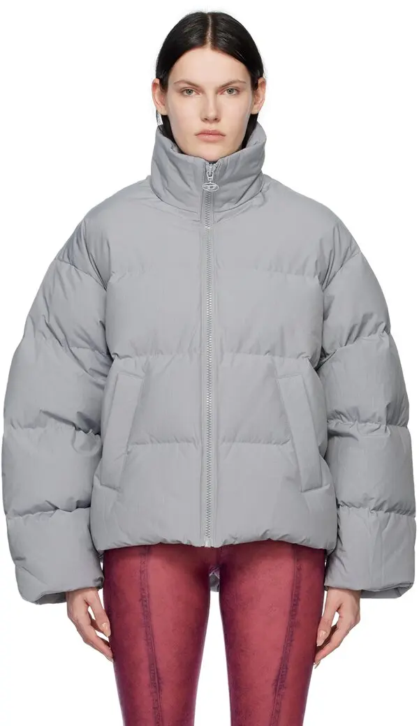 Diesel Gray W-Oval Down Jacket In 97a Grey - 70% Off | Editorialist