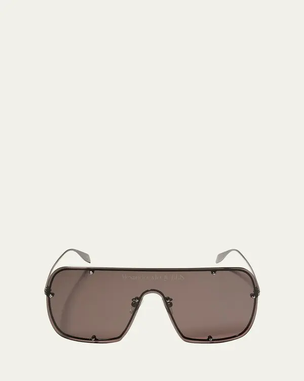 Alexander McQueen Studded Shield Sunglasses - Ruthenium