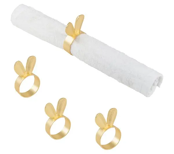 C&F HOME Gold Bunny Ears Napkin Ring, Set Of 4 Valeri E