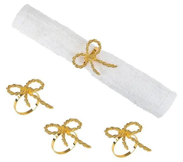 C&F HOME Ribbon Napkin Ring, Set Of 4 Valerie
