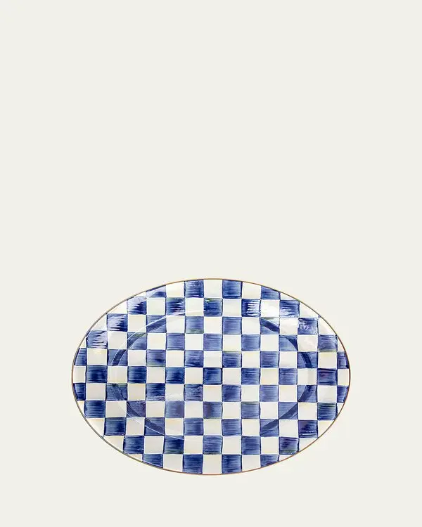 MACKENZIE-CHILDS 22" Royal Check Enamel Oval Platter