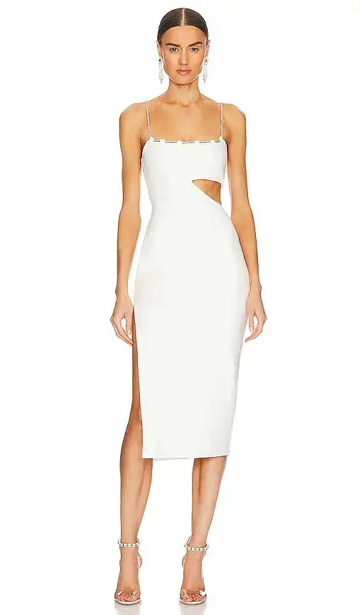 LOVERS AND FRIENDS Charlotte Midi Dress White Editorialist