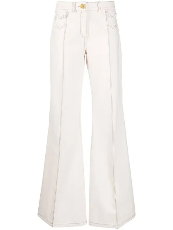 Giambattista Valli Wide-leg Flared Trousers - Neutrals