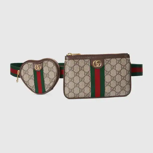 Gucci Ophidia Gg Heart Utility Belt Gg Canvas Beige Editorialist