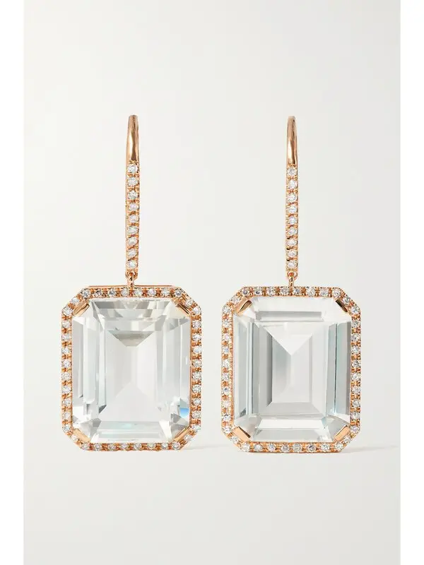 Shay 18-karat Topaz And Diamond Drop Earrings - Gold