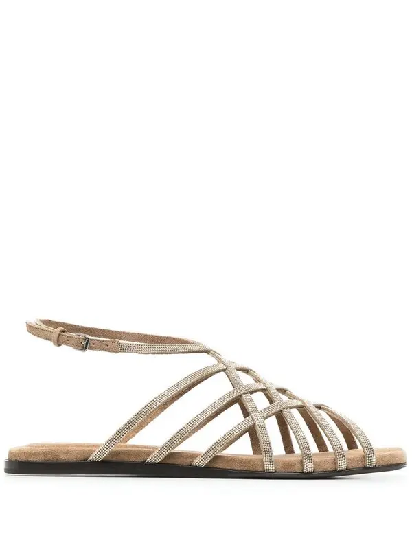 Brunello Cucinelli Metallic Gladiator Sandals