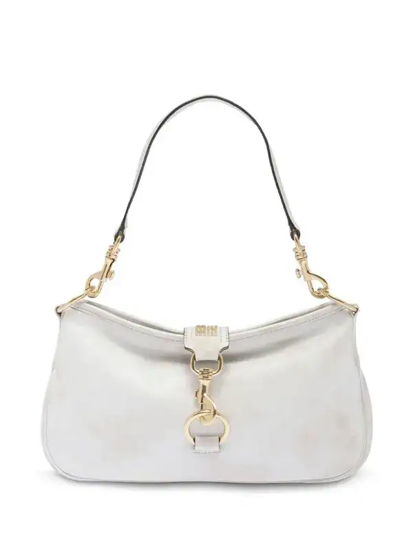 Miu Miu Snap Hook-Detail Shoulder Bag - Neutrals | Editorialist