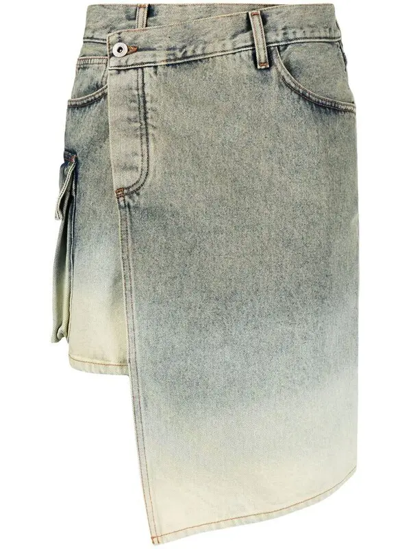 Off-White Asymmetric Denim Skirt