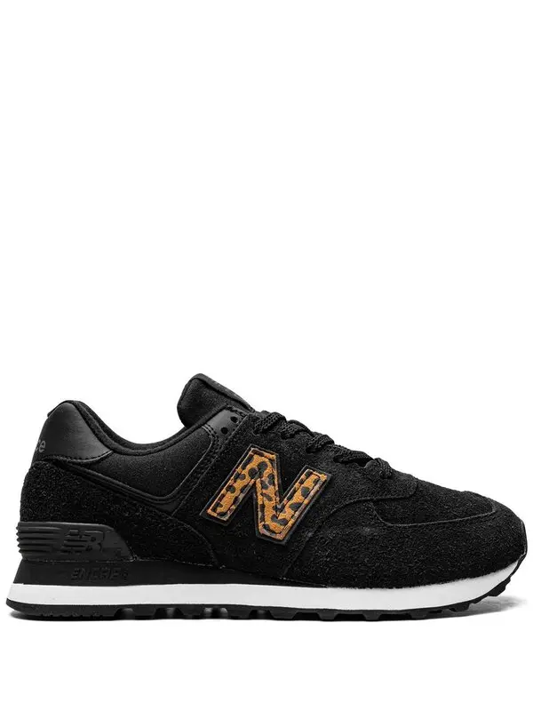 NEW BALANCE 574 Leopard Sneakers - Black