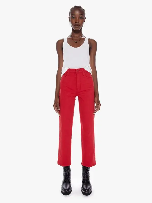 MOTHER The Rambler Ankle Ribbon Pants - Red | Editorialist