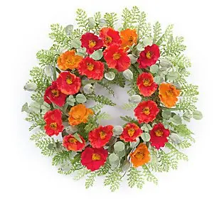 MELROSE Poppy Wreath 18.5d Polyester