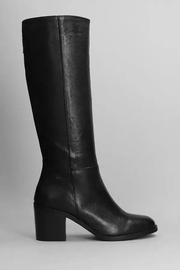 JULIE DEE High Heels Boots In Leather - Black | Editorialist