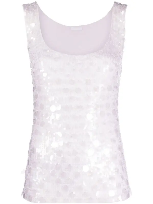 P.a.r.o.s.h Sequin-embellished Tank Top - White