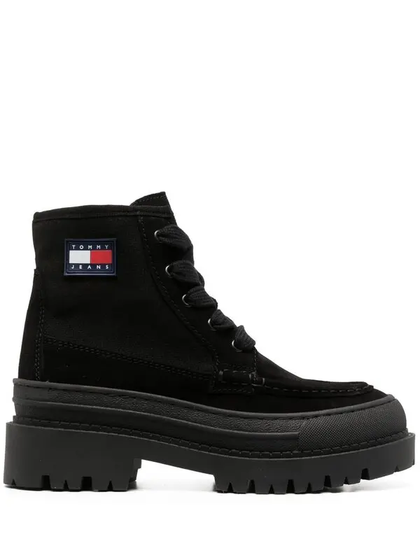 Tommy Hilfiger 40mm Logo-patch Lace-up Boots
