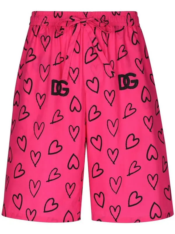 Dolce & Gabbana Heart-motif Logo-print Shorts