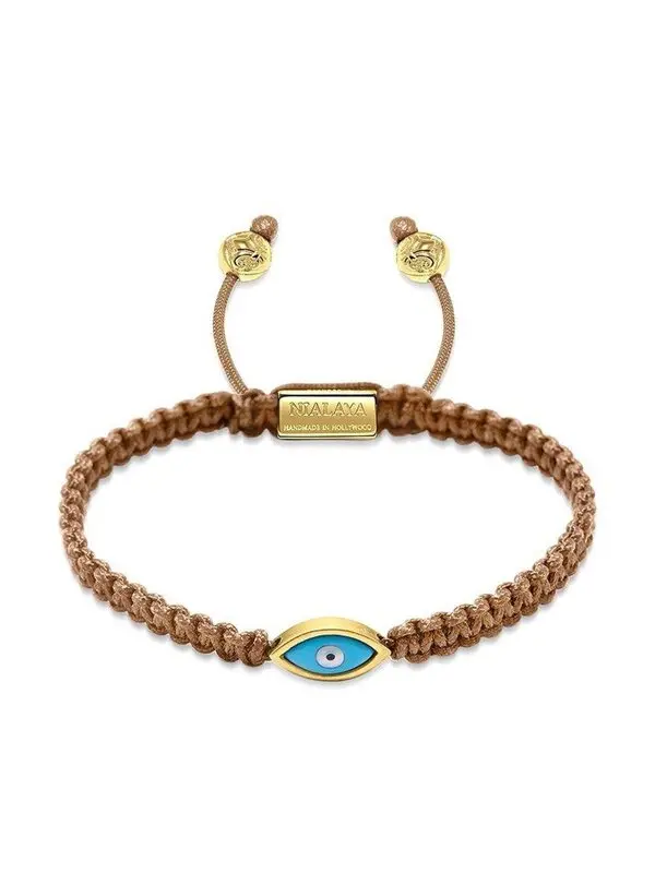NIALAYA JEWELRY Evil Eye String Bracelet - Brown