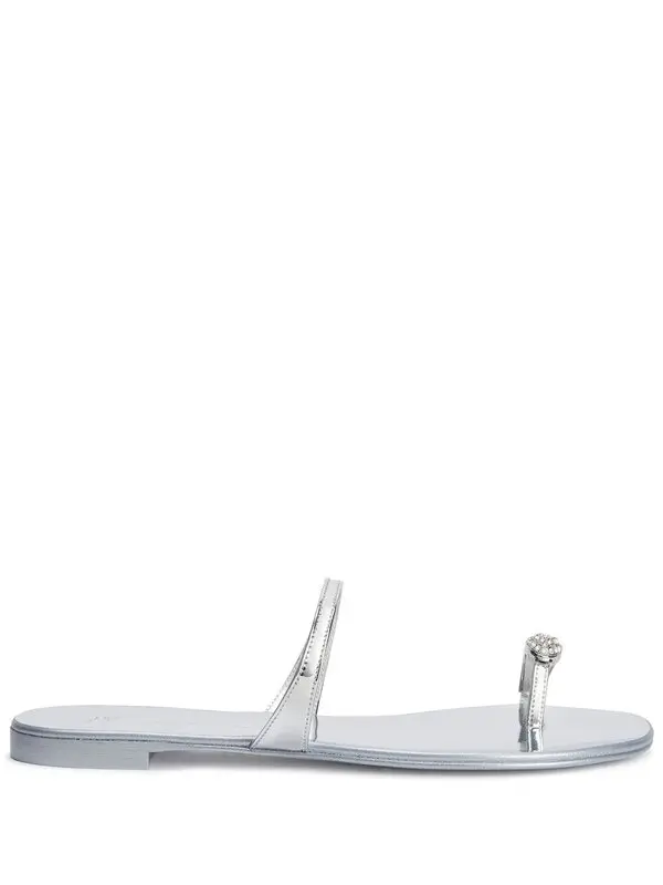 GIUSEPPE ZANOTTI Ring Flat Sandals - Silver