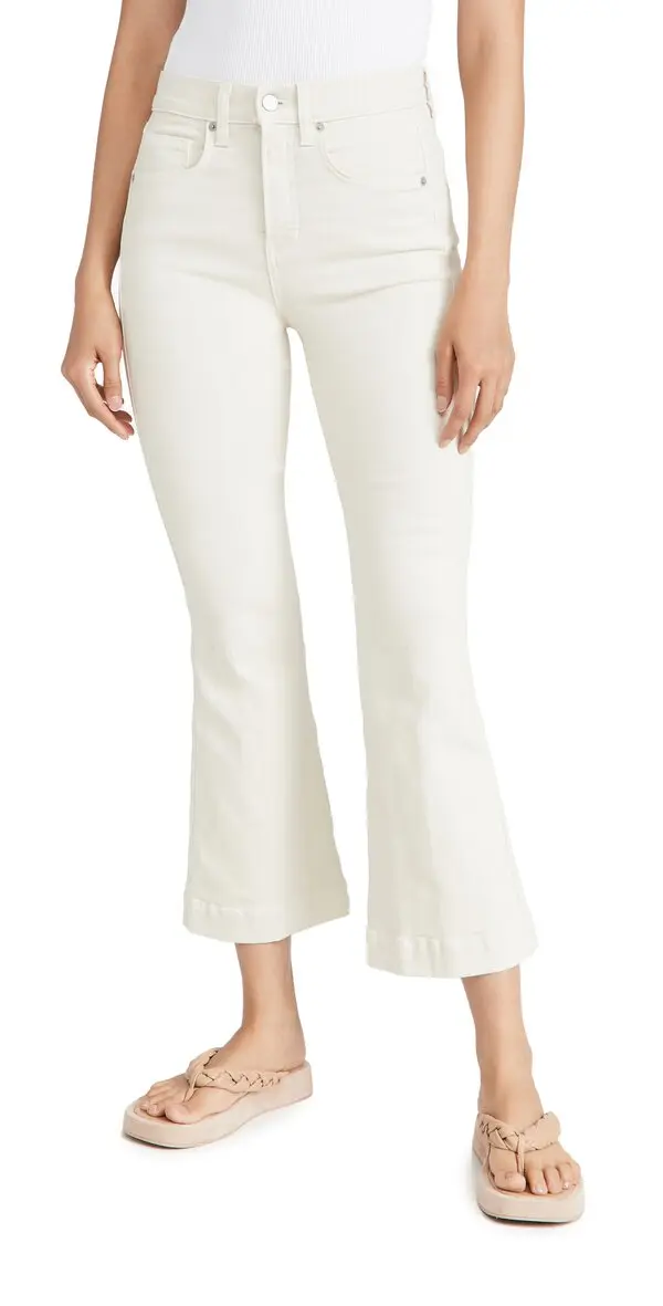 Veronica Beard Carson High-rise Flare Jeans - Ecru