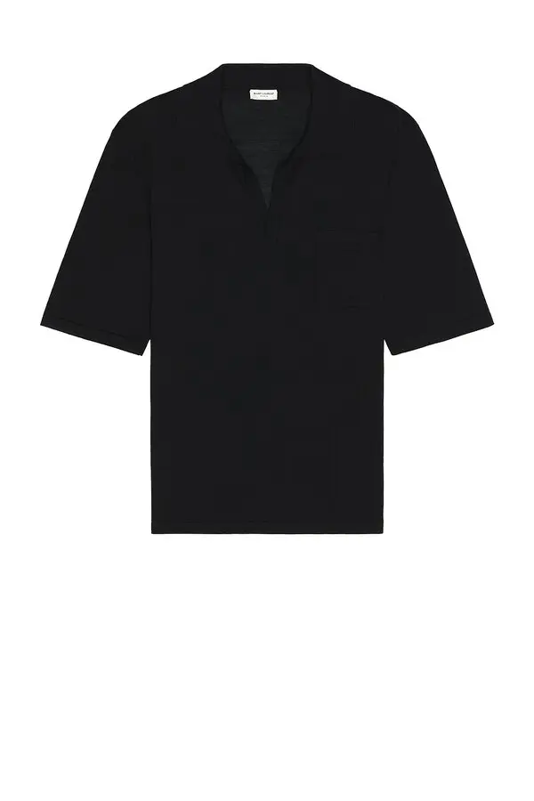 Saint Laurent Polo In Black - Noir