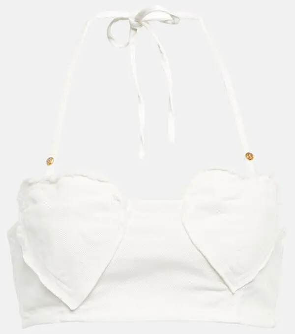 Blumarine Embellished Cotton Crop Top