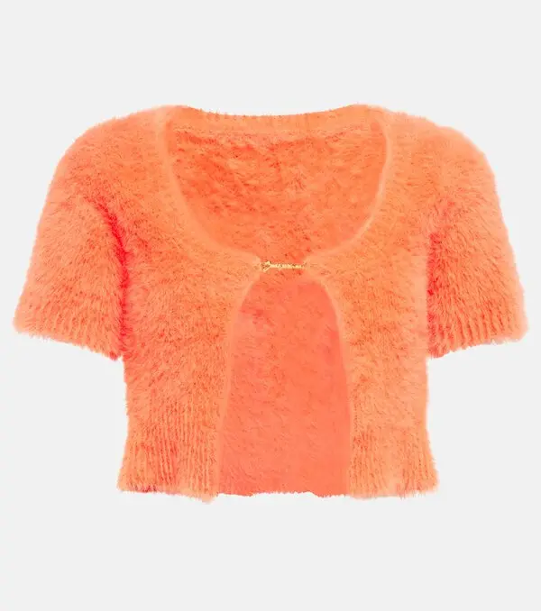 Jacquemus La Maille Neve Logo Cropped Cardigan - Orange
