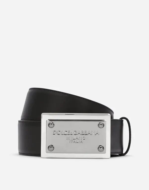 Dolce & Gabbana Calfskin Belt With Branded Tag