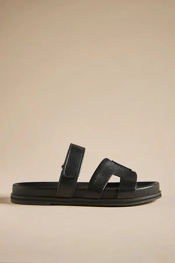 BIBI LOU Cutout Slide Sandals - Black Pattern