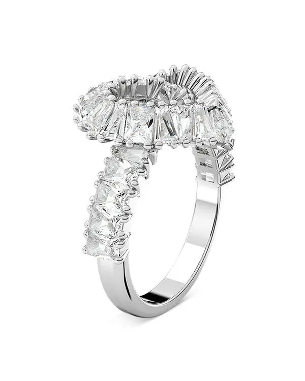 SWAROVSKI Matrix Baguette Crystal Woven Heart Cocktail Ring