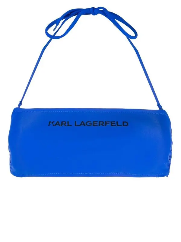 Karl Lagerfeld Logo-print Bandeau Bikini Top