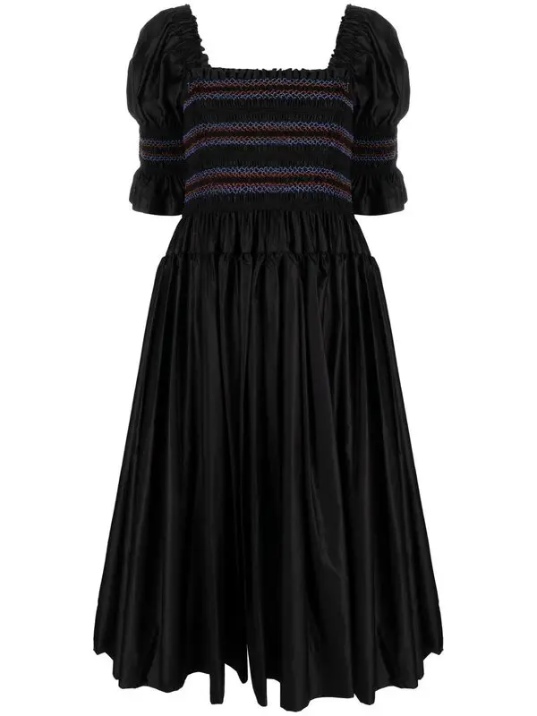 Molly Goddard Chelsea Embroidered Midi Dress In Black - 46% Off |  Editorialist