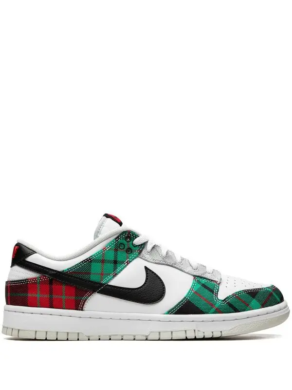 Nike Dunk Low Tartan Plaid Sneakers - White