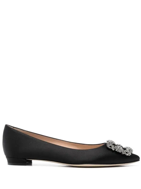 Manolo Blahnik Hangisi Ballerina Flats - Black