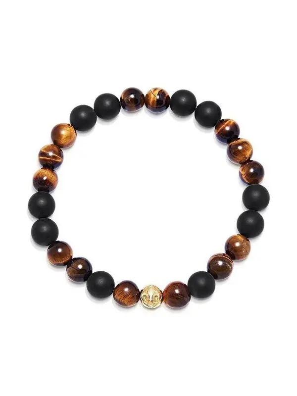 NIALAYA JEWELRY Tiger Eye And Onyx Bead Bracelet